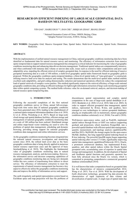 pdf research on efficient indexing of large scale geospatial data based on multi level