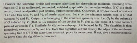 solved consider the following divide and conquer algorithm