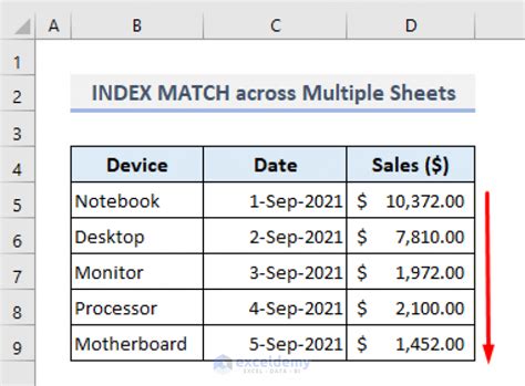 Index Match Across Multiple Sheets In Excel With Alternative
