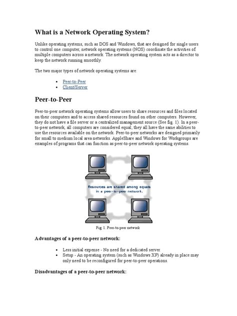 what is a network operating system pdf peer to peer computer network