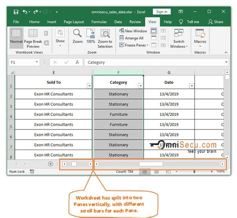 How To Split Excel Worksheet Into Two Vertical Panes