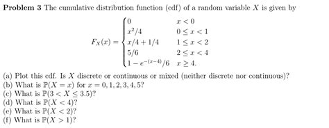 solved problem 3 the cumulative distribution function cdf