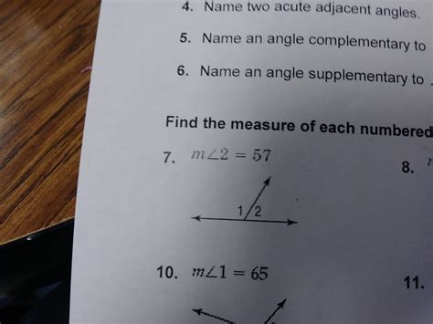 find the measure of each numbered angle