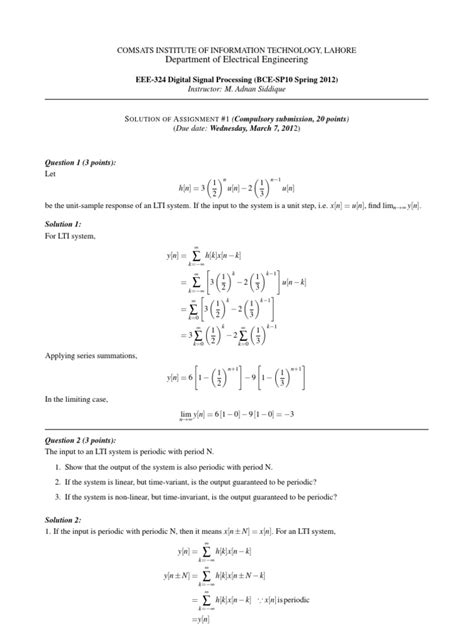 dsp assignment 1 solution pdf algorithms mathematical concepts
