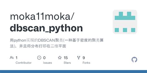 github moka11moka dbscan python 用python实现的dbscan聚类 一种基于密度的聚类算法 ，并且将分布打印在二维平面