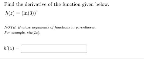 solved find the derivative of the function given below
