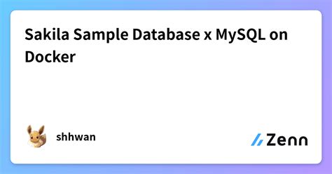 Sakila Sample Database X MySQL On Docker