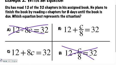 Algebra Concepts 2 1 Writing And Interpreting Equations YouTube
