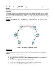 INFX 240 Lab 8 Configuring RIP V2 Routing Docx Lab 8 Configuring RIP