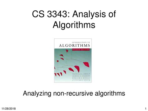 cs 3343 analysis of algorithms ppt download