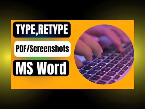 retype your pdf screenshots document into a professional ms word document upwork