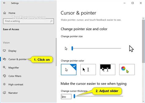 Change Text Cursor Thickness In Windows 10 Tutorials
