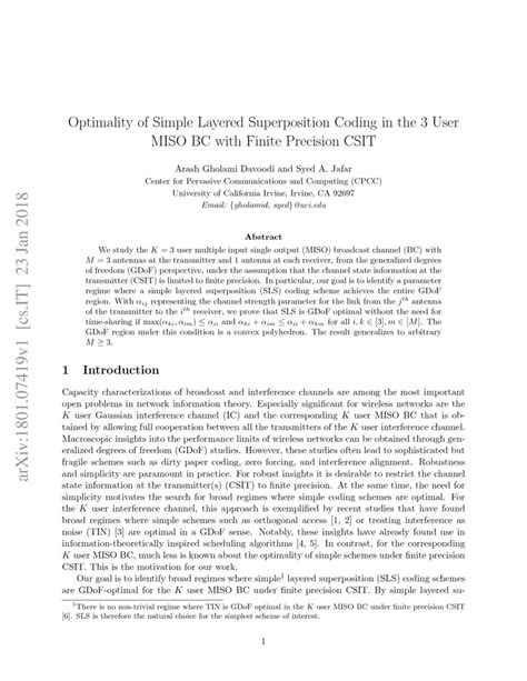 optimality of simple layered superposition coding in the 3 user miso bc with finite precision