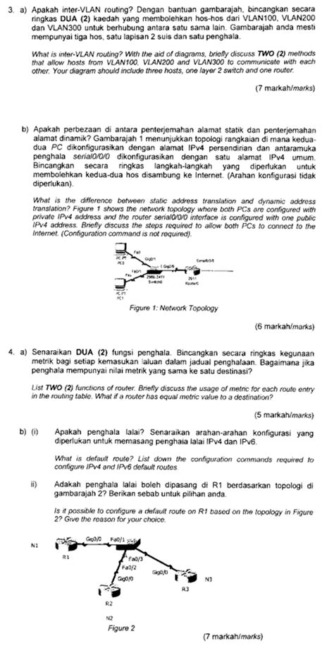 Solved 3 A Apakah Inter VLAN Routing Dengan Bantuan Chegg