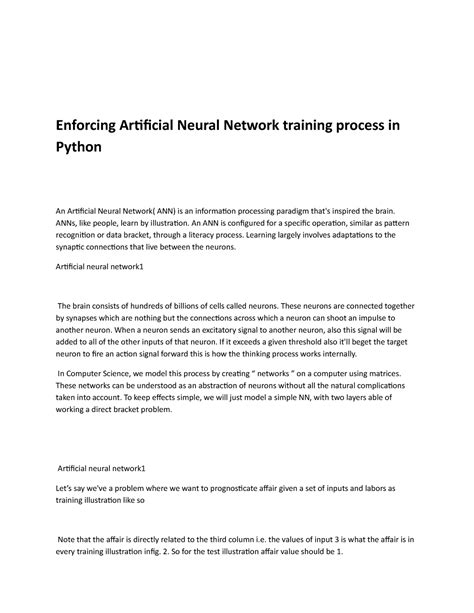 enforcing artificial neural network training process in python enforcing artificial neural