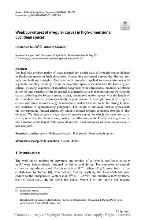 weak curvatures of irregular curves in high dimensional euclidean spaces request pdf