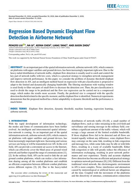 pdf regression based dynamic elephant flow detection in airborne network