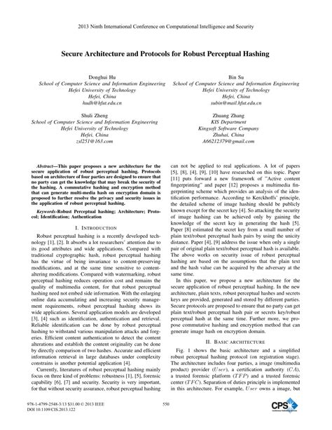 pdf secure architecture and protocols for robust perceptual hashing