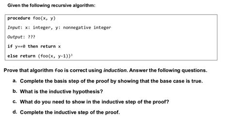 solved given the following recursive algorithm procedure
