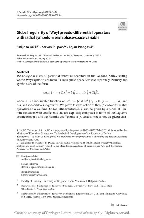 global regularity of weyl pseudo differential operators with radial symbols in each phase space