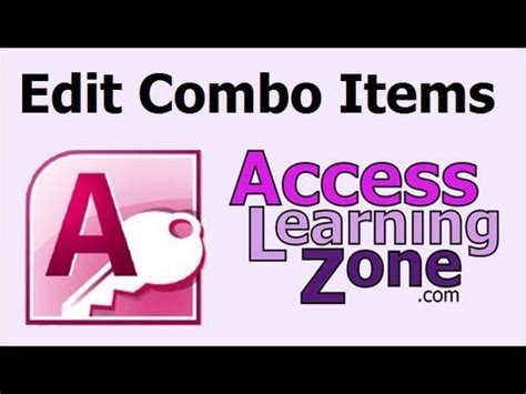 Microsoft Access Add Or Edit An Item In A Combo Box Using A List Items