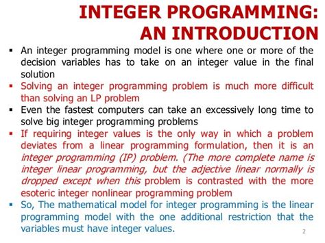 integer programming