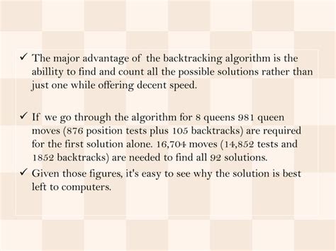8 queens problem using back tracking ppt