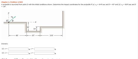 solved a projectile is launched from point o with the