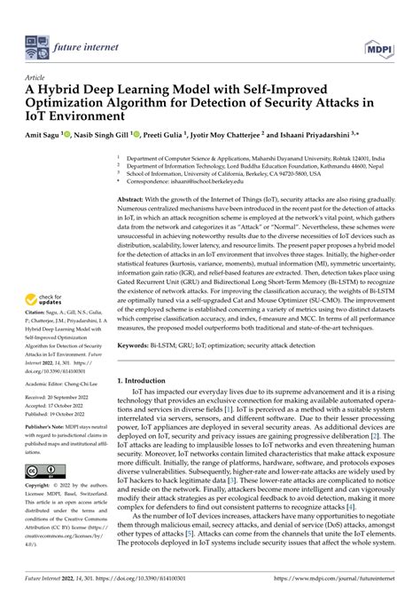 pdf a hybrid deep learning model with self improved optimization algorithm for detection of