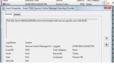 SQL Server MSSQLSERVER Service Failing To Start In Ms Sql Server 2008