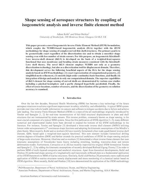 pdf shape sensing of aerospace structures by coupling … kinematic assumptions of timoshenko