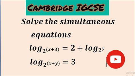 solving logarithmic equations simultaneously youtube