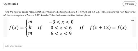solved find the fourier series representation of the