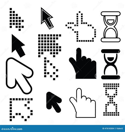 Pixel Cursors Icons Stock Vector Illustration Of Hand 47618304