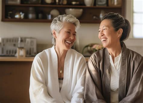 Premium Ai Image Lovely Lesbian Couple Having A Good Time Practicing Mindfulness Meditation