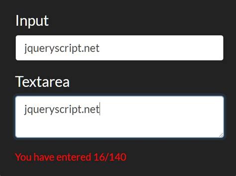 limit the number of characters in text fields jquery limittext js free jquery plugins