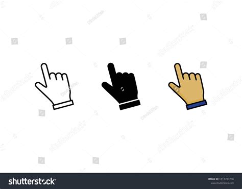 Hand Click Icon Set Hand Cursor Icon Royalty Free Stock Vector