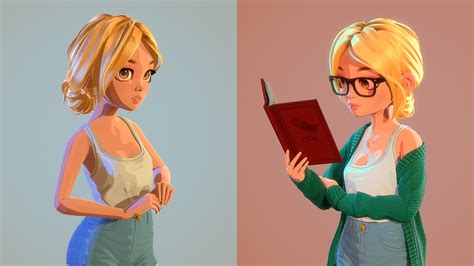 artstation cell shading girl