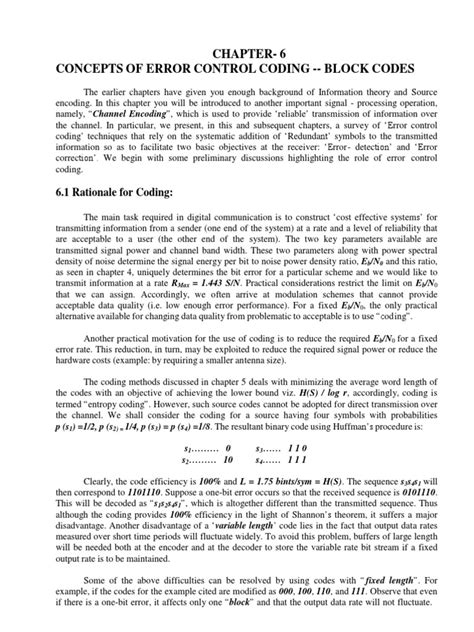chapter 6 concepts of error control coding block codes pdf forward error correction