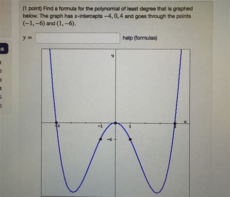 solved find a formula for the polynomial of least degree