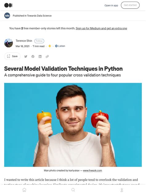 several model validation techniques in python by terence shin towards data science pdf