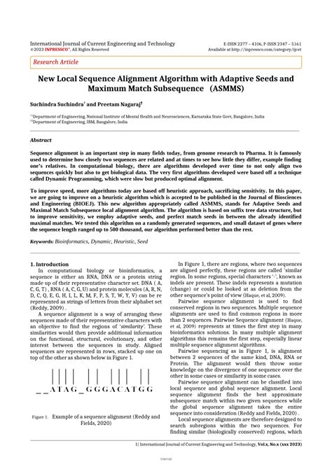 pdf new local sequence alignment algorithm with adaptive seeds and maximum match subsequence