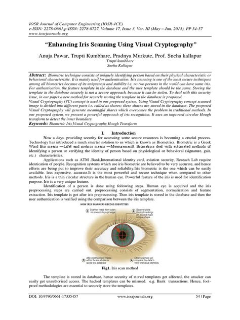 enhancing iris scanning using visual cryptography pdf biometrics authentication