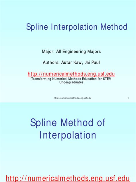 spline method of interpolation matlab pdf interpolation mathematics of computing