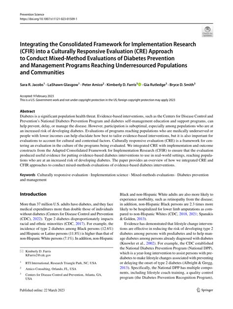 pdf integrating the consolidated framework for implementation research cfir into a