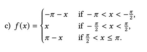 solved for each of the 2π periodic functions below sketch