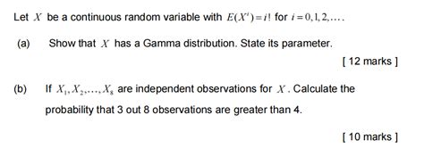 solved let x be a continuous random variable with e x i