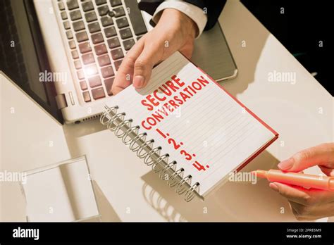 Sign Displaying Secure Conversation Concept Meaning Secured Encrypted