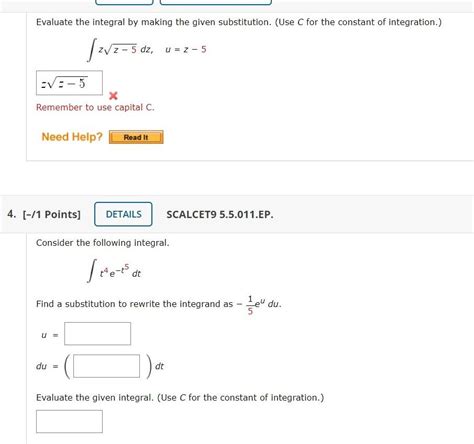 solved evaluate the integral by making the given