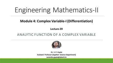 b tech complex variable i analytic function of complex variable dr s p gupta em ii